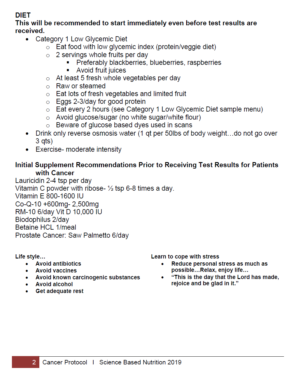 Cancer Protocol | Science Based Nutrition