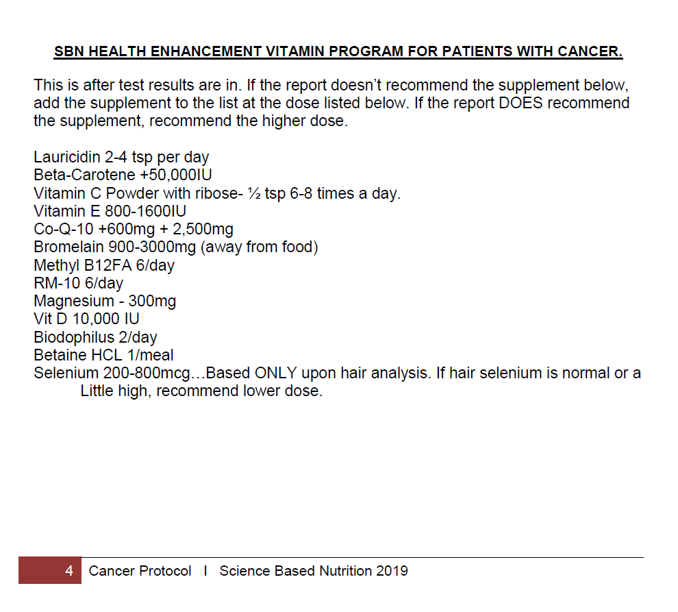Cancer Protocol | Science Based Nutrition